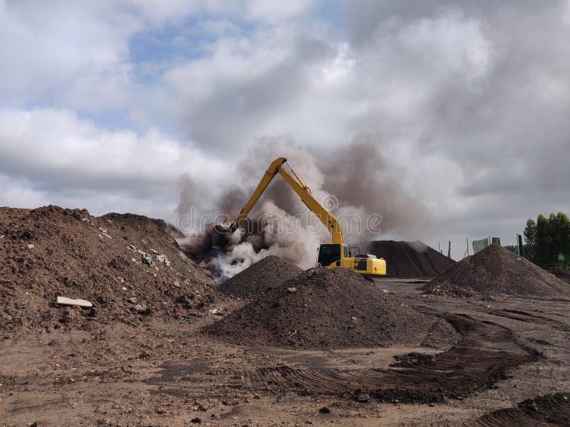 The Lignite Coal Spontaneous Combustion Stock Image - Image of flame ...