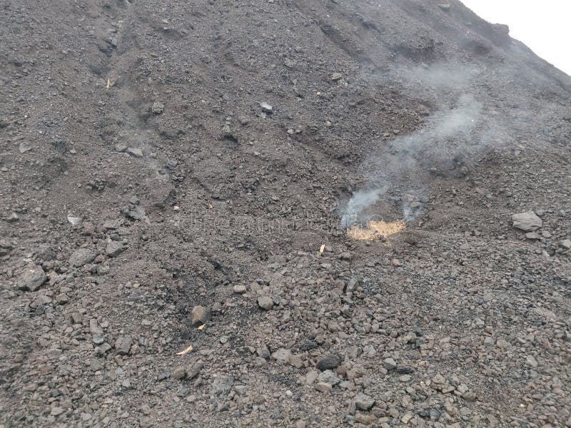 The Lignite Coal Spontaneous Combustion Stock Image - Image of glow ...