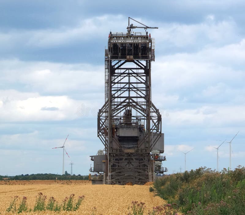 Lignite Excavator and Lignite Mining on the Edge of Erkelenz in Germany ...