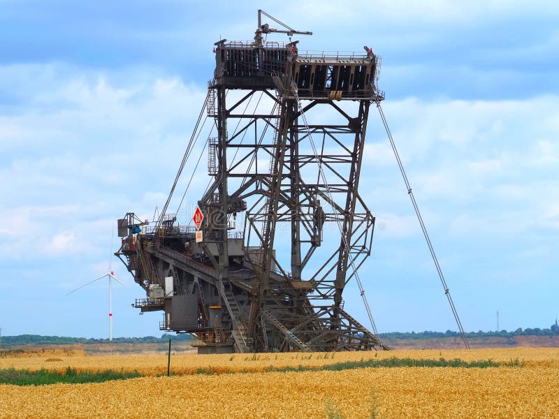 Lignite Excavator and Lignite Mining on the Edge of Erkelenz in Germany ...
