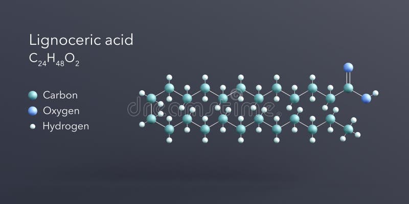 Lignoceric Acid Molecular Structure, 3d Model Molecule, Saturated Fatty ...