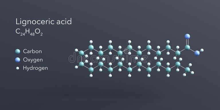 Lignoceric Acid Molecule 3d Rendering, Flat Molecular Structure with ...