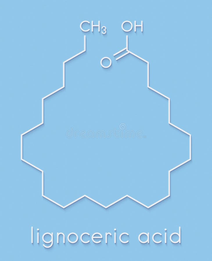 Lignoceric Tetracosanoic Acid Molecule. Saturated Fatty Acid. Skeletal ...