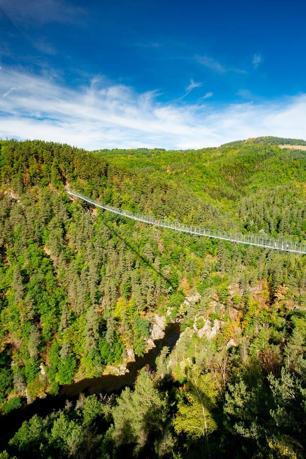 Lignon Canyon Himalayan Bridge, France Stock Image - Image of lignon ...