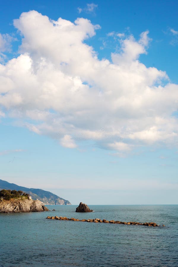 Ligurian sea, Italy. stock photo. Image of house, hill - 30791880