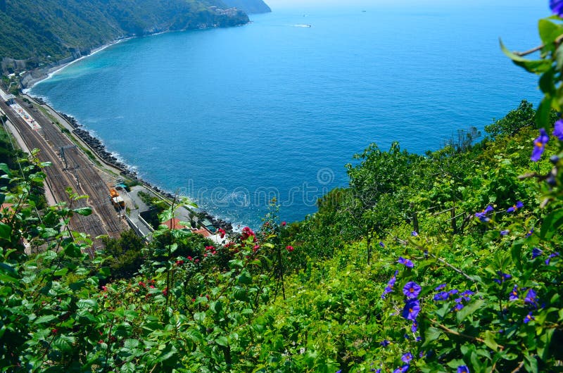 Ligurian Sea View stock photo. Image of coast, highway - 31642886