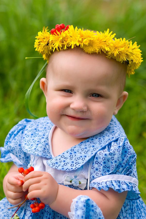 Liitle princess stock image. Image of grass, beauty, blue - 8237323