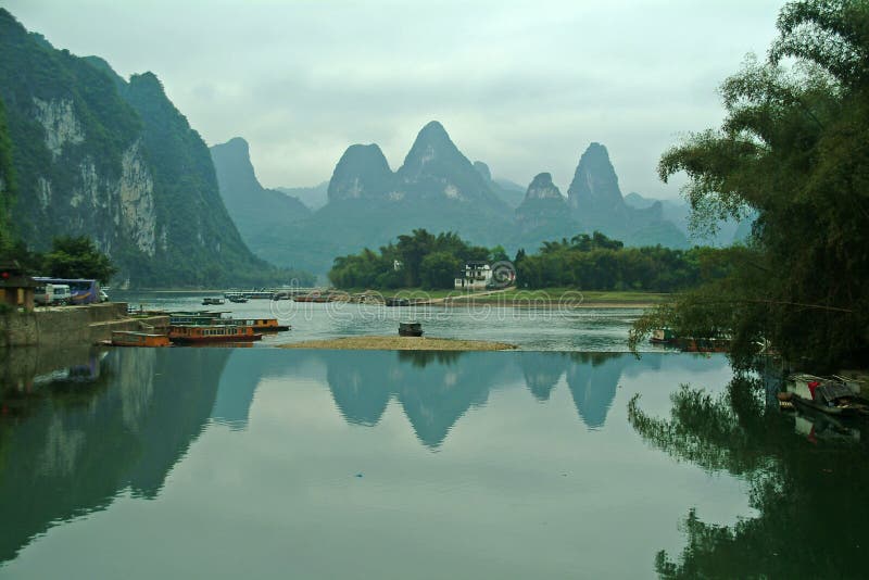 Lijiang river scenery stock photo. Image of mountain - 63143152
