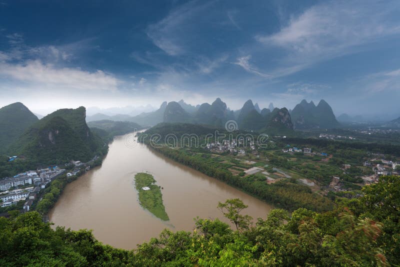 Lijiang river in yangshuo stock image. Image of china - 25747769