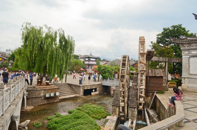 Lijiang water mill editorial photo. Image of blurred - 63850156