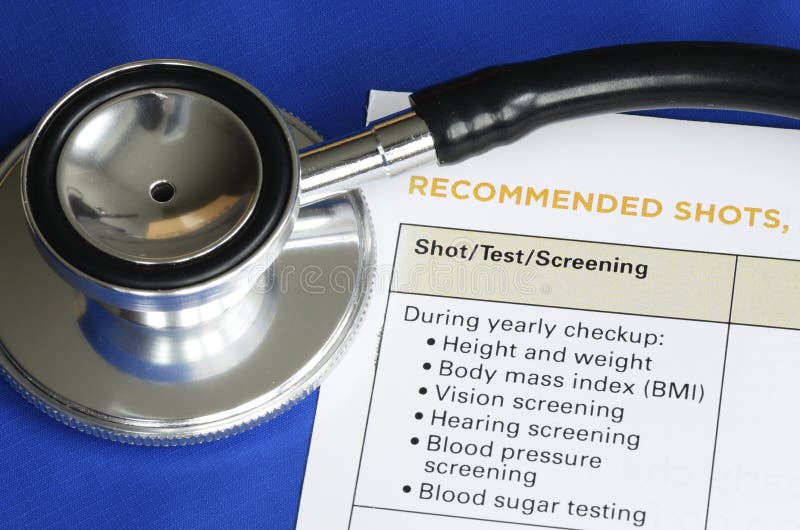 Lijst Van Medische Schoten En Tests Stock Afbeelding - Image of schot ...