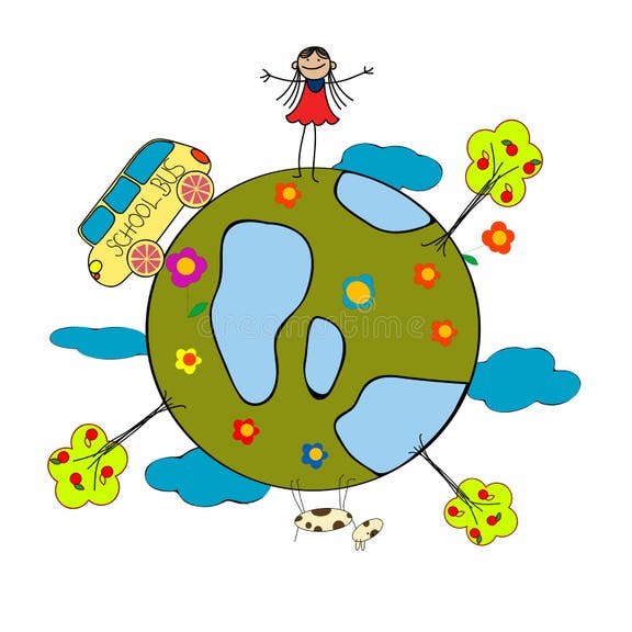 Lik ett barn teckning vektor illustrationer. Illustration av blomma ...