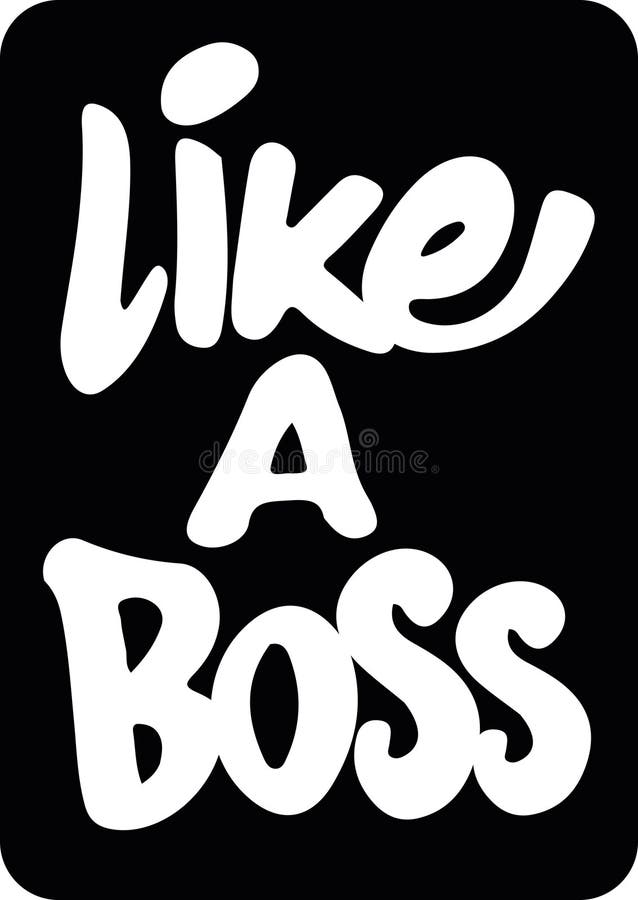 Like a Boss Text Icon in Black and White Stock Vector - Illustration of ...