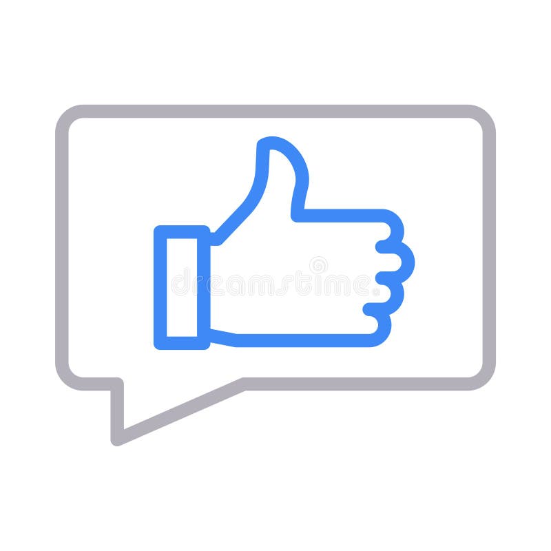 Like Bubble Thin Line Color Vector Icon Stock Vector - Illustration of ...