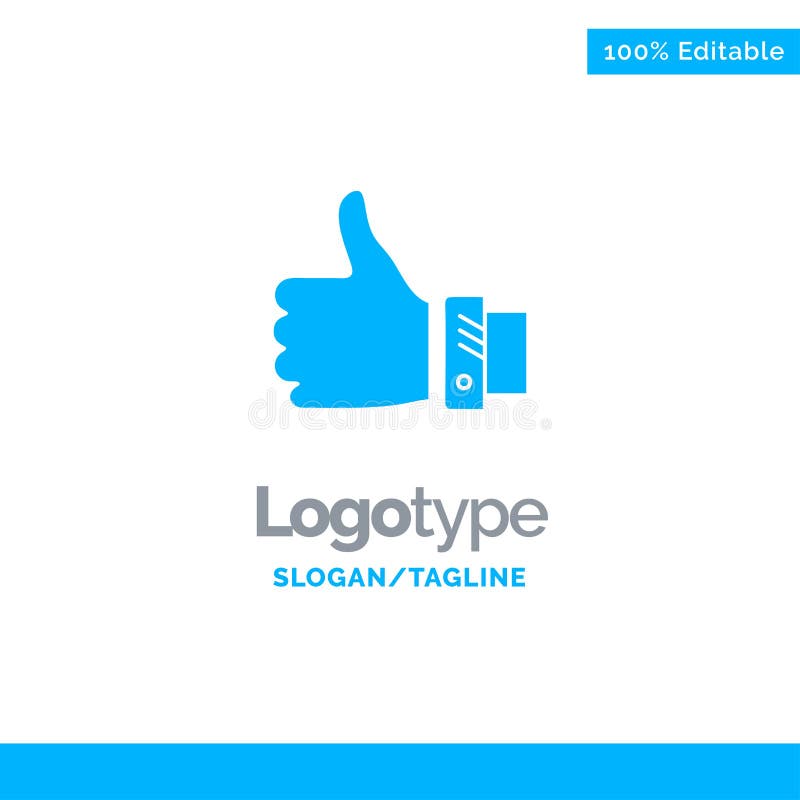 Like, Business, Finger, Hand, Solution, Thumbs Blue Solid Logo Template ...