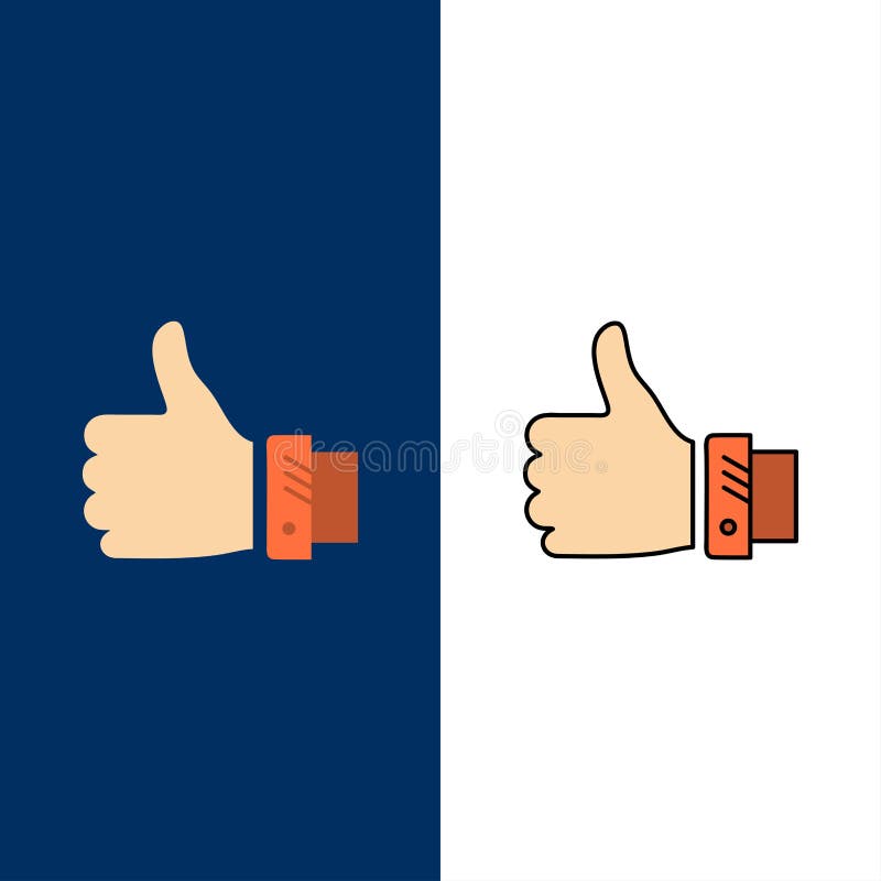 Like, Business, Finger, Hand, Solution, Thumbs Icons. Flat and Line ...