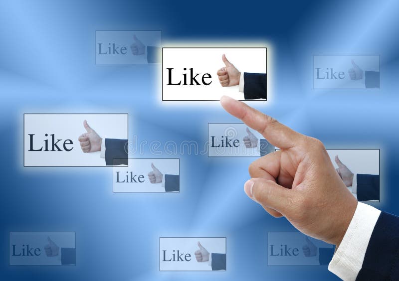 Hand pressing like button stock photo. Image of like - 21027492