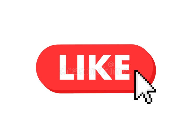 Like Button With Cursor Pointer Click Vector Web Button Stock Vector Illustration Of Symbol