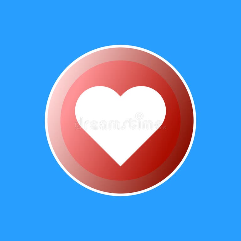 Like Button Icon. Like Button Vector Icon on Blue Background. Button ...