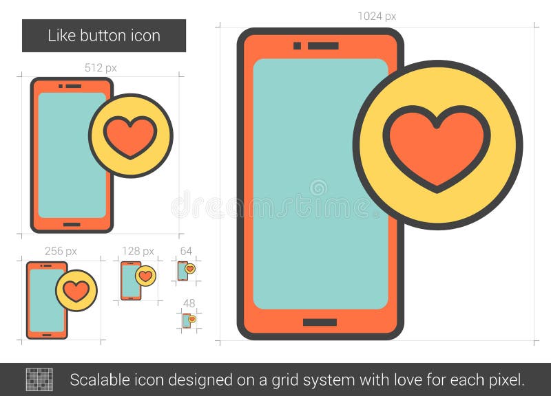 Like button line icon. stock vector. Illustration of media - 81065735