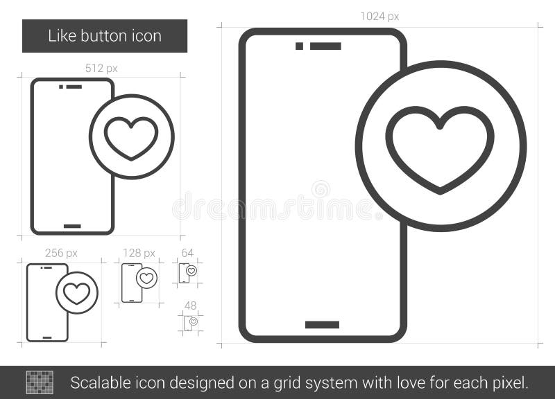 Like button line icon. stock vector. Illustration of isolated - 94419931