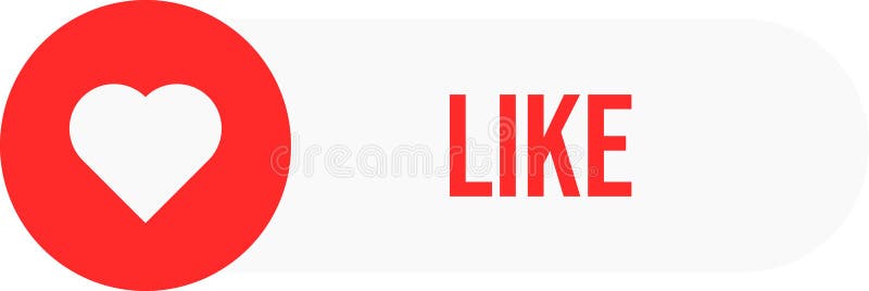 Like Button. Button for Like. Red Like Button with a Heart. Stock ...