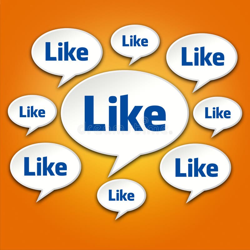 Like Chat Bubble Conversation on Orange Stock Illustration ...