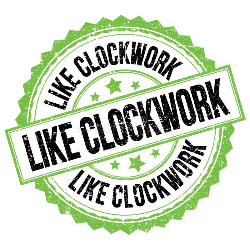 LIKE CLOCKWORK Text Written on Red Stamp Sign Stock Illustration - Illustration of icon, like ...
