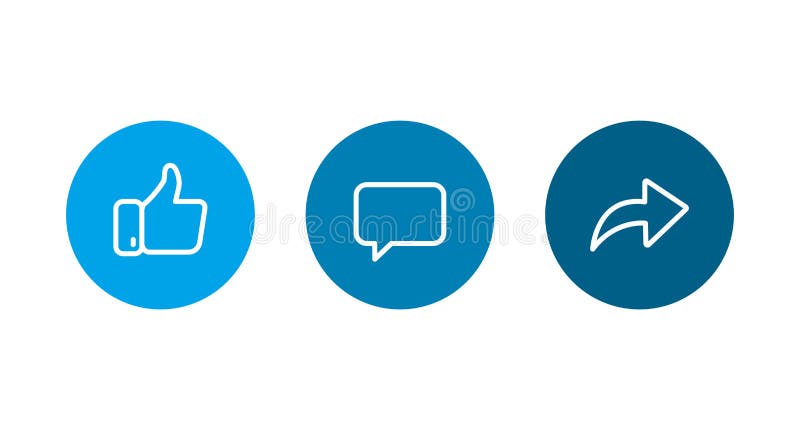 Like, Coment, Repost Line Icons. Vector Stock Vector - Illustration of ...