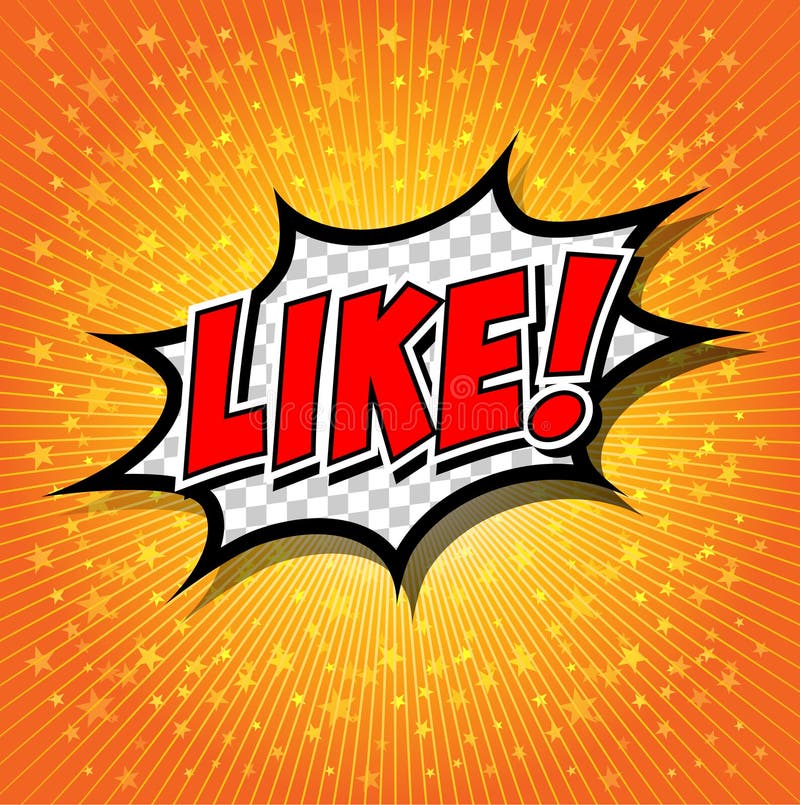 Pop Art Comics Icon with Like Word Stock Illustration - Illustration of ...