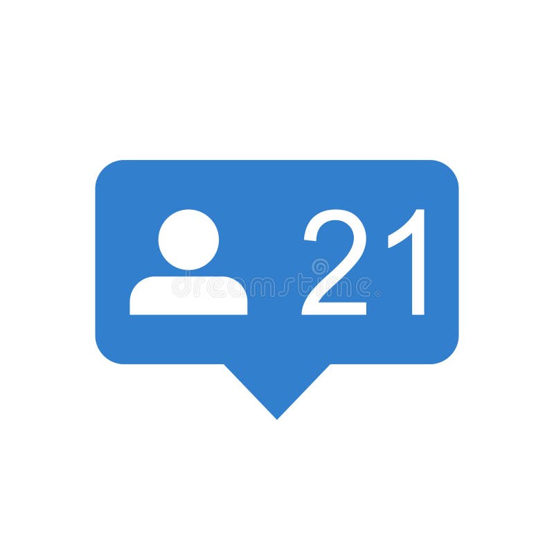 Like, Comment, Follower Icon. Blue Flat Vector Illustration with Stock ...