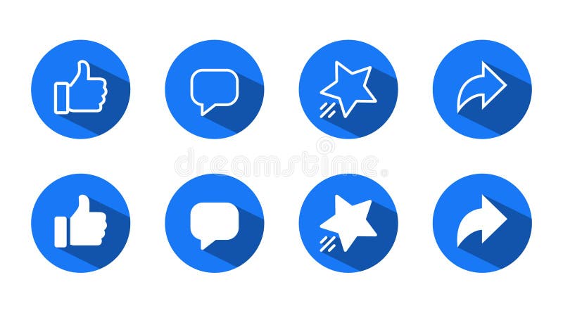 Facebook Like, Comment, and Share Icon in Generic Style. Social Media ...
