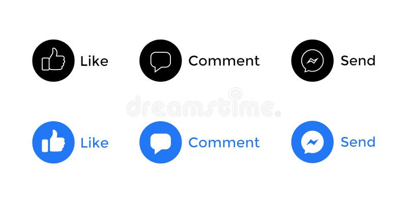 Like, Comment, Send. Elements of Social Media Icon Vector Illustration ...