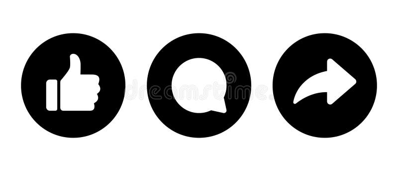 Like, Comment, and Share Arrow Icon. Social Media Post Reaction Button ...