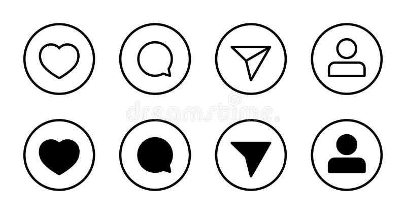 Like, Comment, Share, and Avatar Profile Icon. Social Media ...
