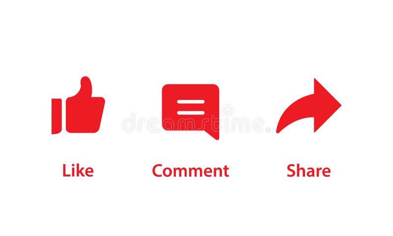 Like Comment Share And Save Icon Of Social Media Stock Vector ...
