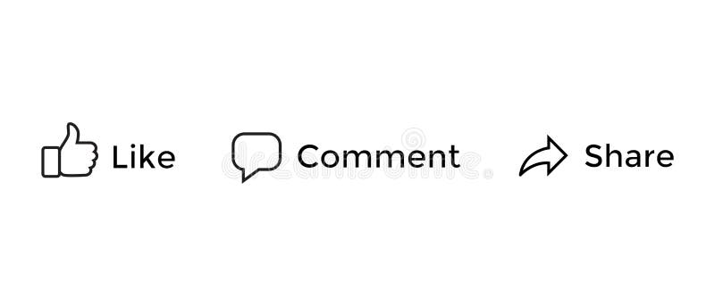Like, Comment, Share. Elements of Social Media Icons Stock Vector ...