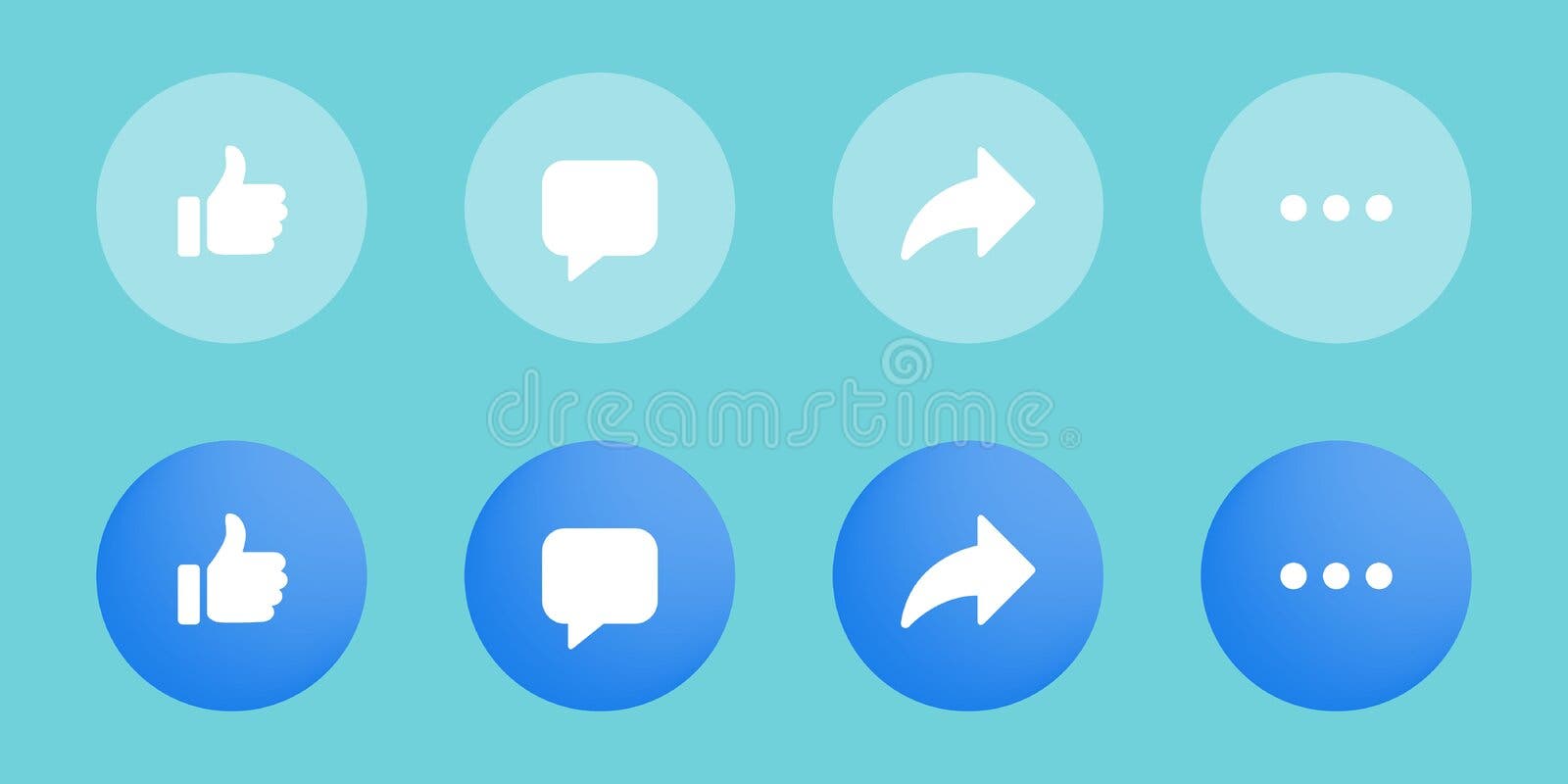 Facebook Like, Comment, Share. Social Media Icon Set Collection. Vector ...