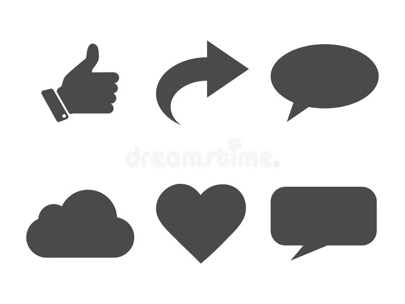 Like Comment and Share Icon Set. Social Network Vector Stock Vector ...