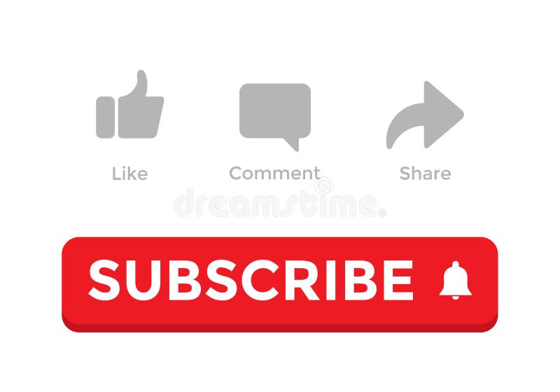 Like, Comment, Share, and Subscribe. Icon Set for Channel Stock Vector - Illustration of media ...
