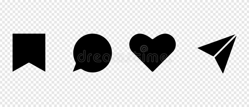 Generic Social Media User Interface Icon Set. Like, Comment, Share and ...