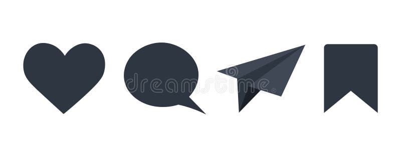 Like, Comment, Share and Save Icons Stock Vector - Illustration of ...