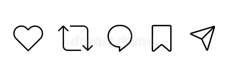 Like Comment Share Save Vector Icon Set. Site Navigation Symbol Stock ...