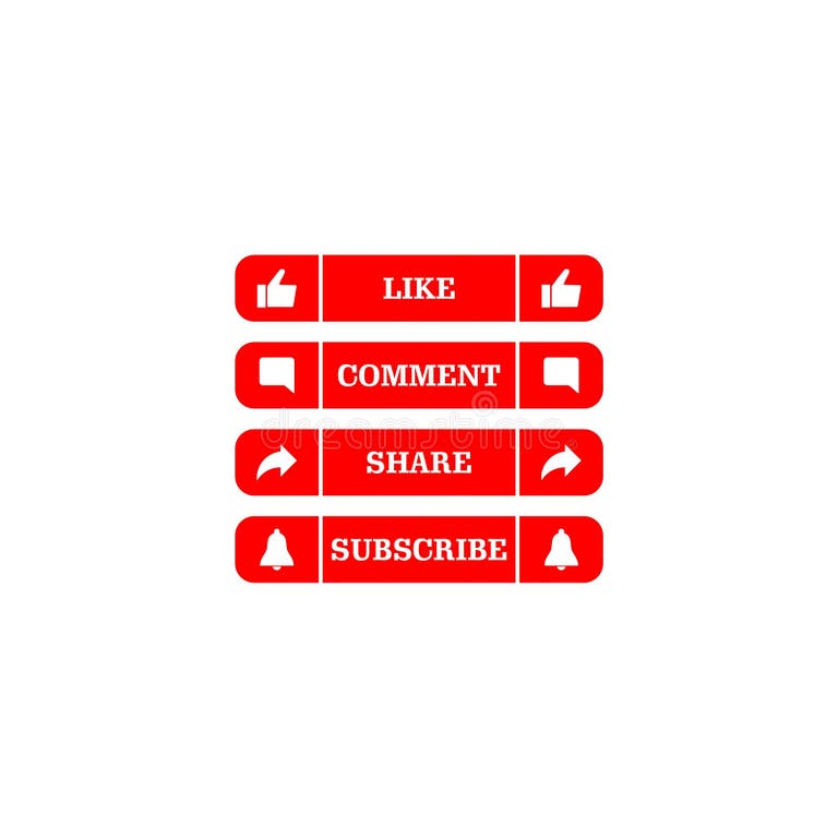 Like, Comment, Share, and Subscribe Button. Collection of Like, Comment ...