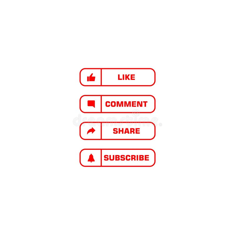 Youtube Subscribe Like Comment Stock Illustrations – 368 Youtube ...