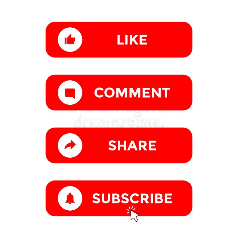 Like, Comment, Share and Subscribe Button. Icon Set of Channel ...