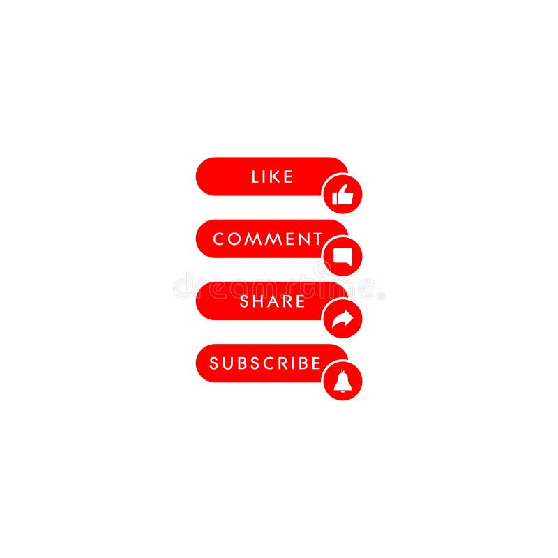 Youtube Subscribe Like Comment Stock Illustrations – 368 Youtube ...