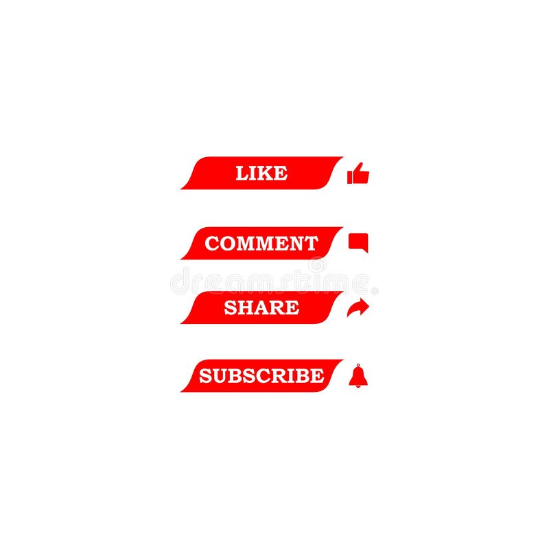 Youtube Subscribe Like Comment Stock Illustrations – 368 Youtube ...