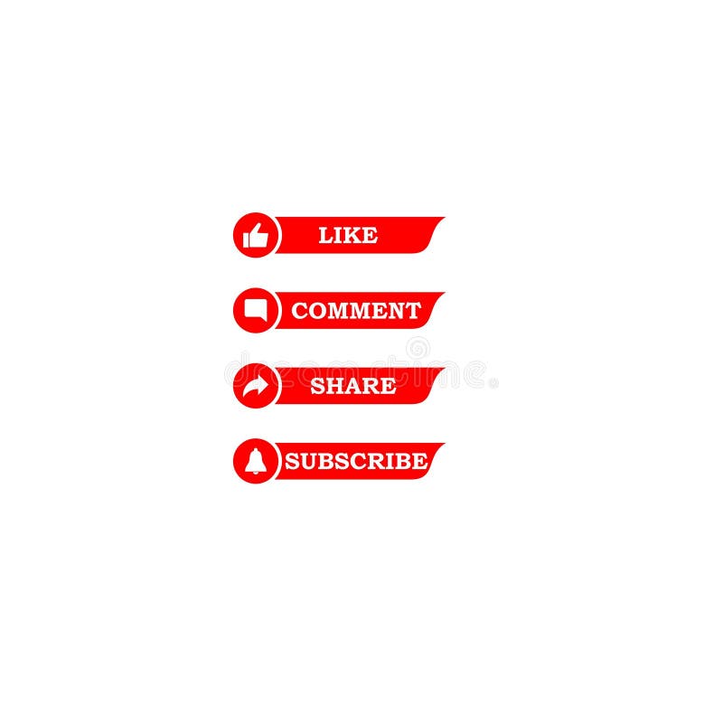 Like, Comment, Share, and Subscribe Button Stock Vector - Illustration ...