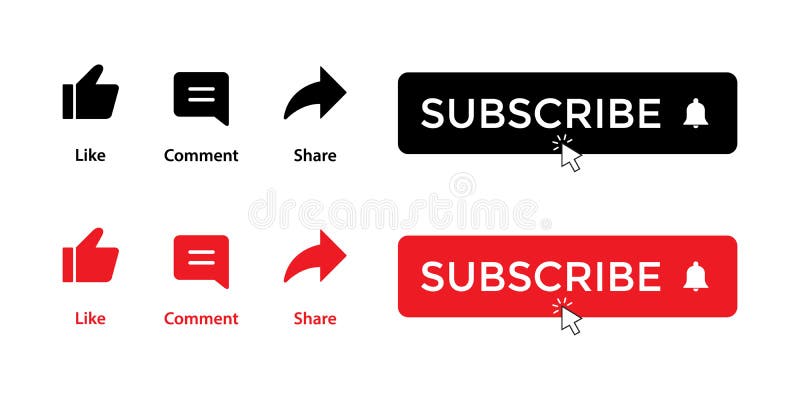 Like, Comment, Share, Subscribe. Channel Subscription Icon Set ...